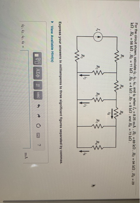 Solved For the circuit shown, calculate iz, is, is, and ig | Chegg.com