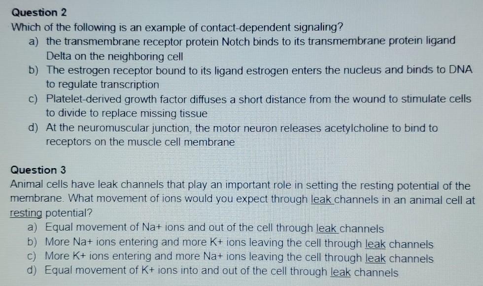 Solved Question 2 Which of the following is an example of | Chegg.com
