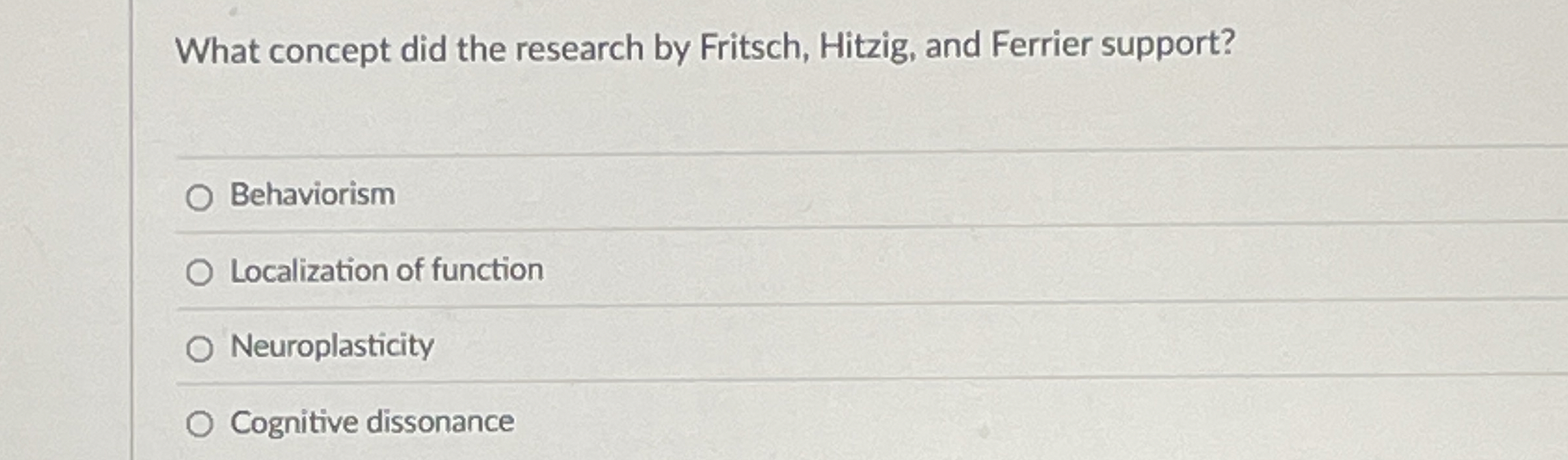 Solved What concept did the research by Fritsch, Hitzig, and | Chegg.com