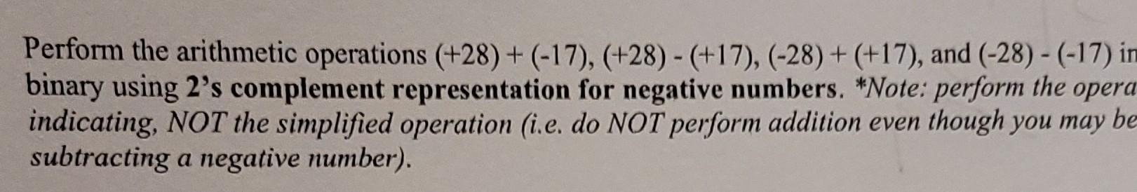 Solved Perform the arithmetic operations | Chegg.com