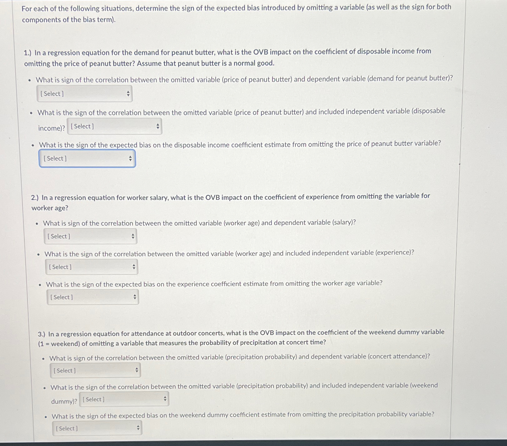 Solved For each of the following situations, determine the | Chegg.com