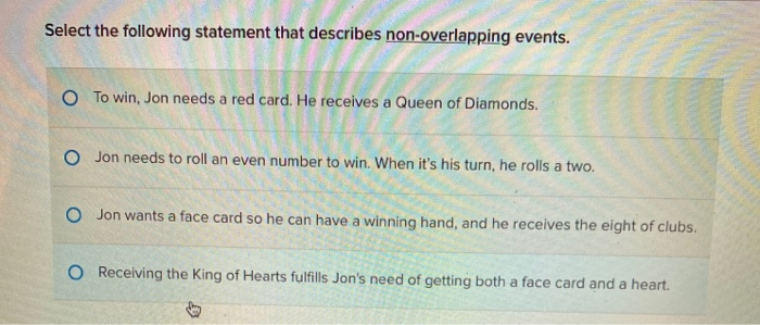 Solved Select the following statement that describes | Chegg.com