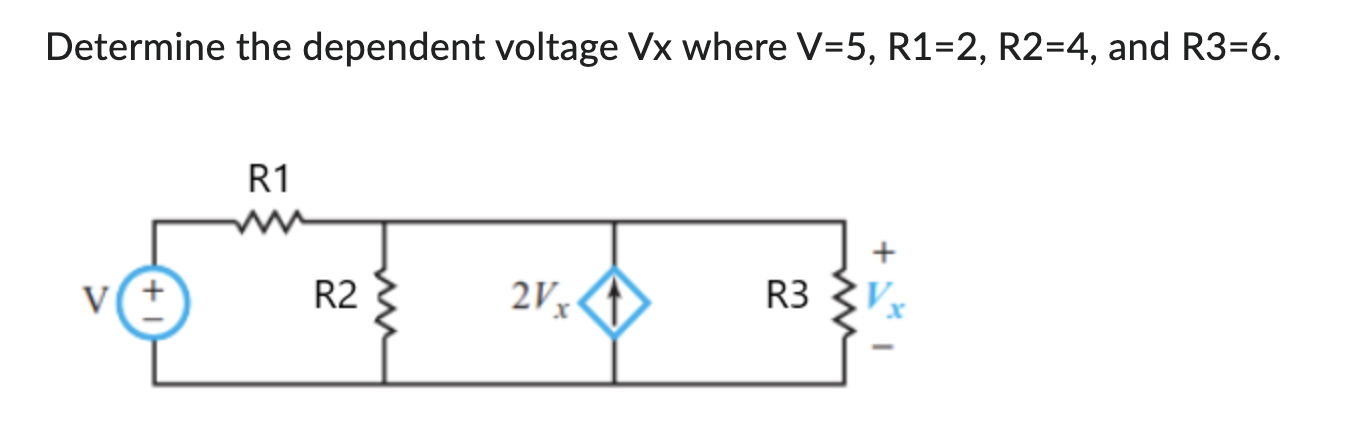 Solved Determine the dependent voltage Vx ﻿where | Chegg.com
