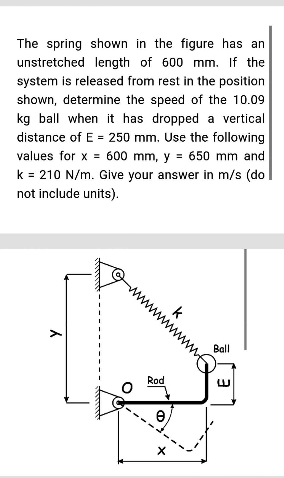 Solved The spring shown in the figure has an unstretched | Chegg.com