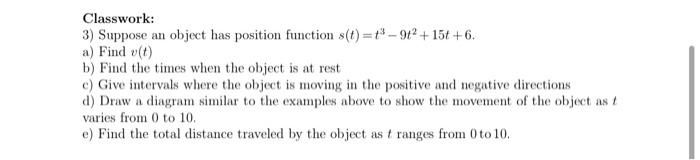 Solved 1) Suppose an object has position function | Chegg.com