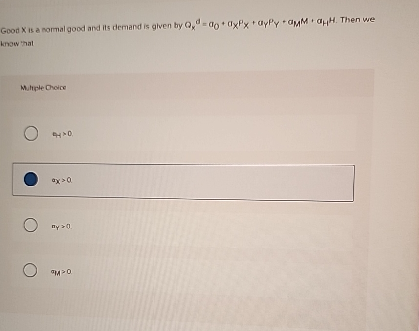 Solved Good x ﻿is a normal good and its demand is given by | Chegg.com