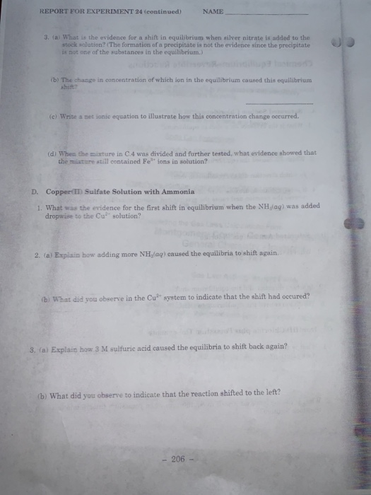 DATE REPORT FOR EXPERIMENT 24 SECTION INSTRUCTOR | Chegg.com