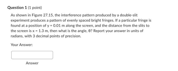 Solved Figure 27.15 The interference pattern for a double | Chegg.com