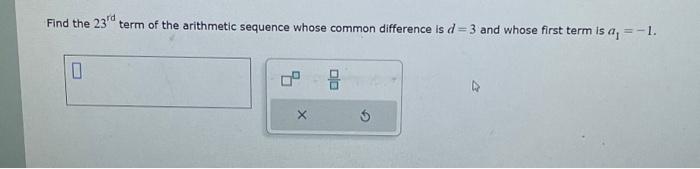 Solved Find the 23rd term of the arithmetic sequence whose | Chegg.com
