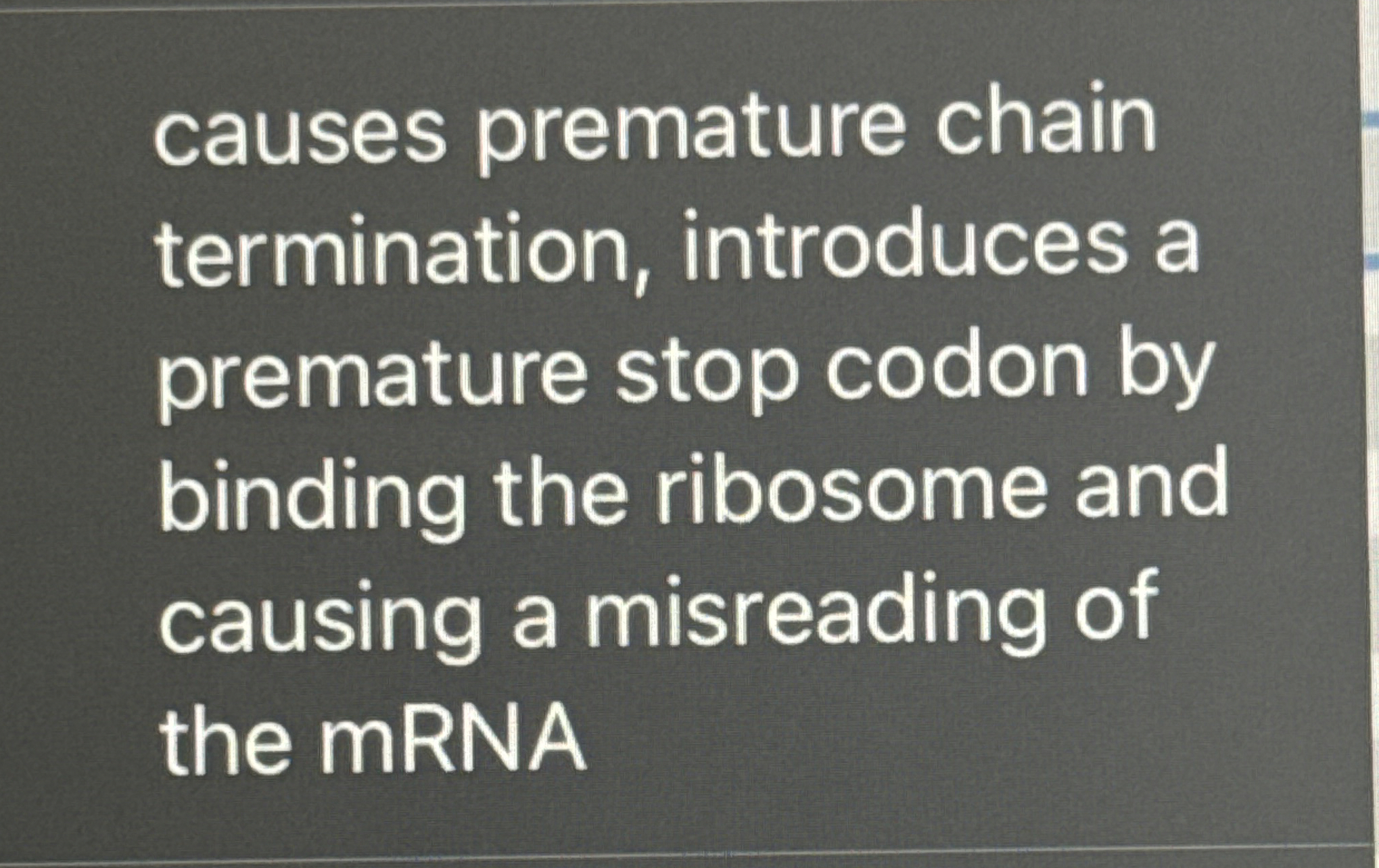 Solved causes premature chain termination, introduces a | Chegg.com