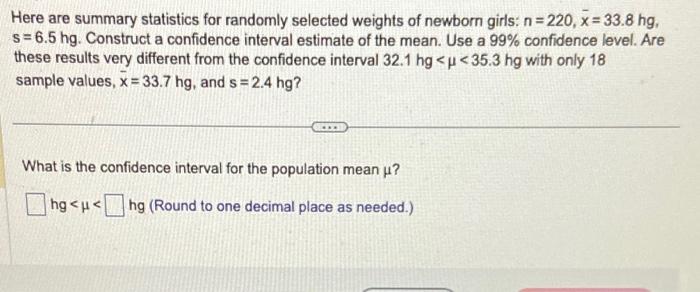 Solved Here are summary statistics for randomly selected | Chegg.com