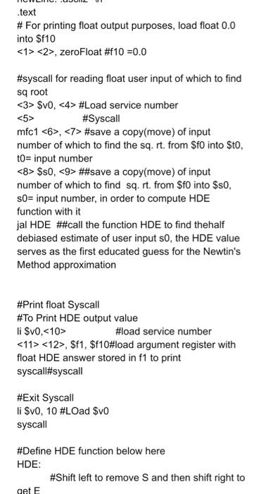 text \# For printing float output purposes, load | Chegg.com