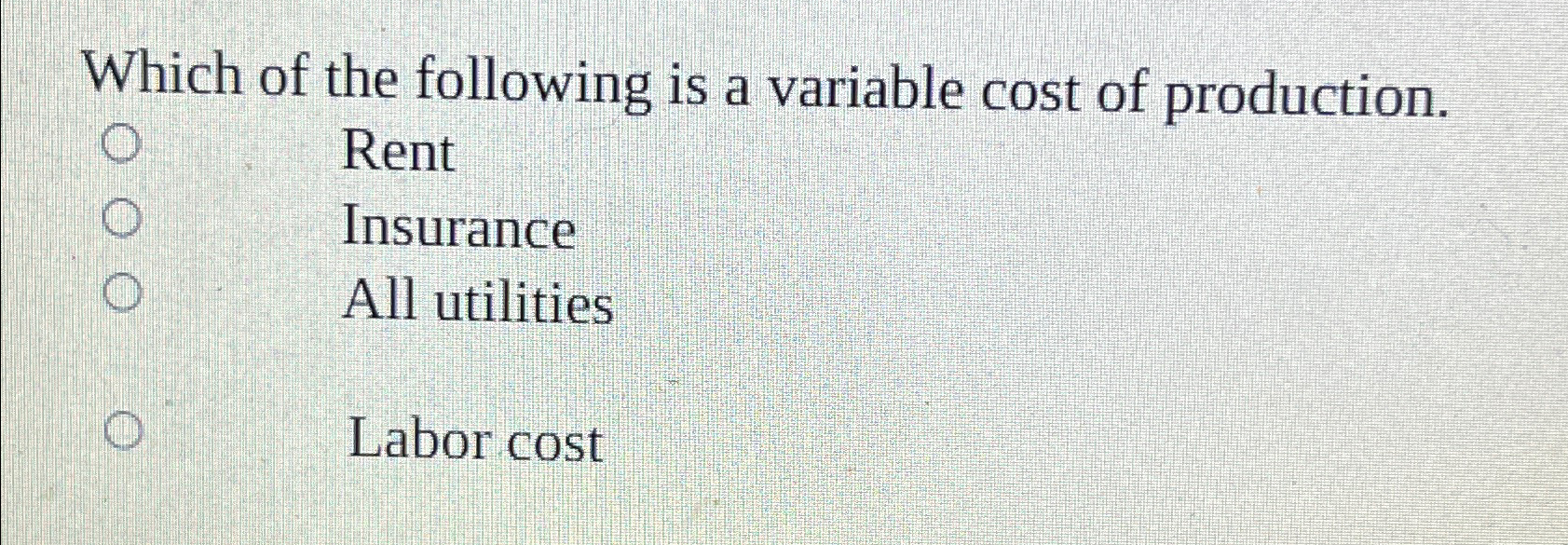 Solved Which of the following is a variable cost of | Chegg.com