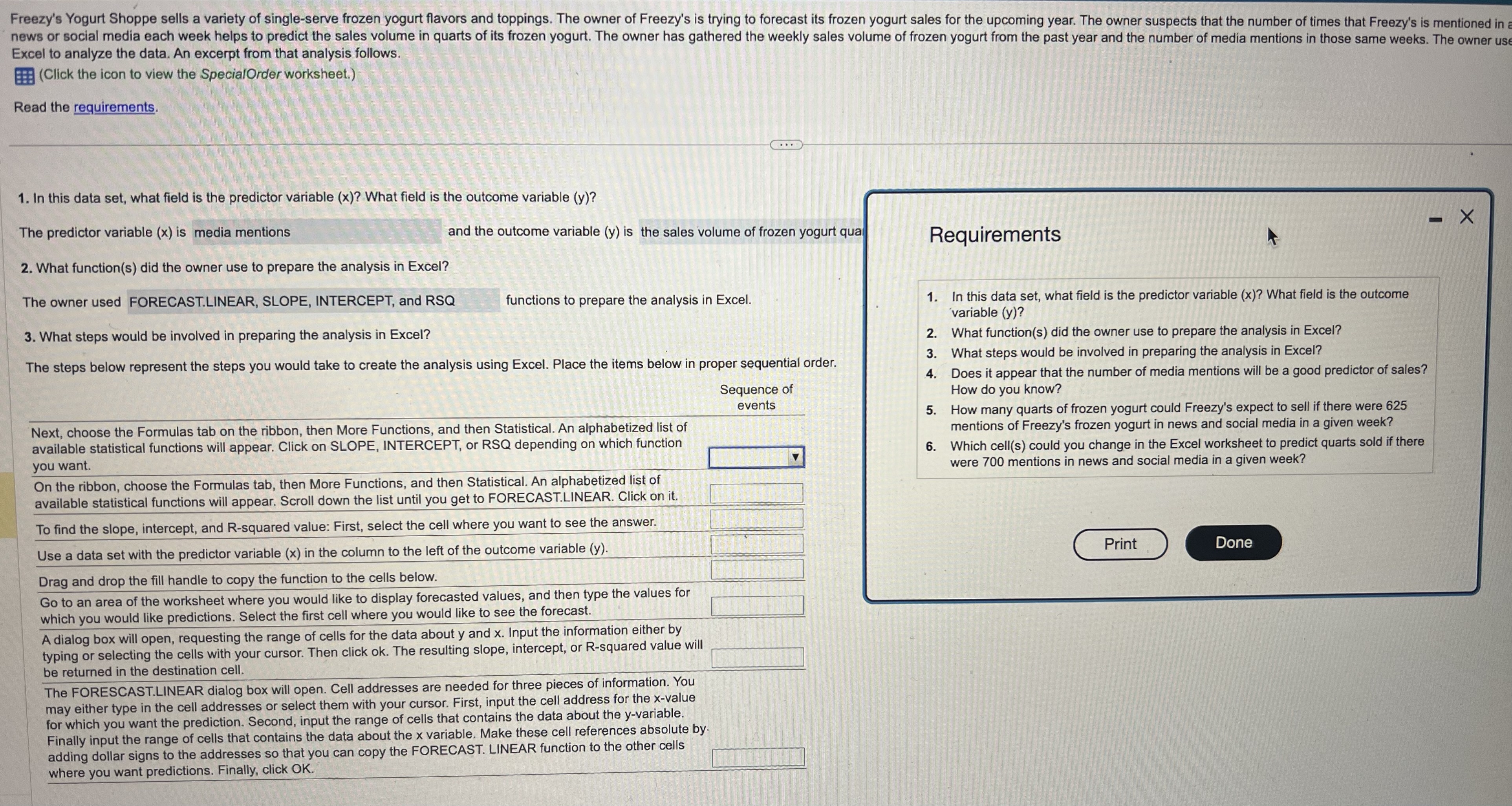 Solved Excel to analyze the data. An excerpt from that | Chegg.com