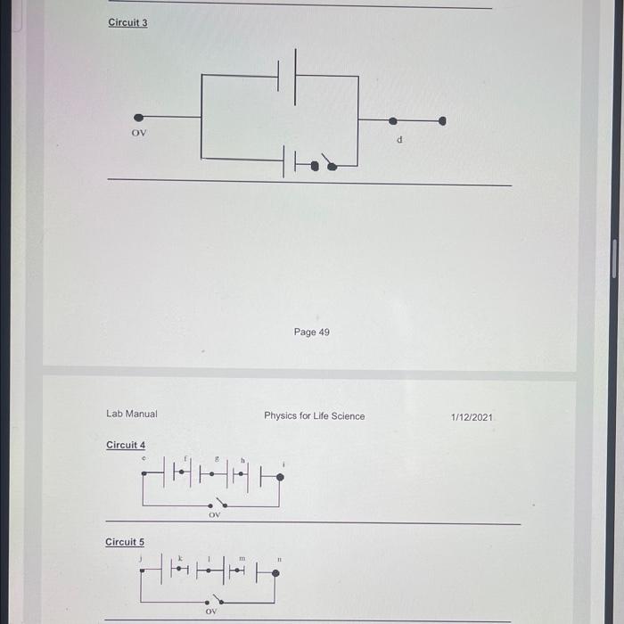 Solved For circuits 3 through 7. PREDICT the potentials at | Chegg.com
