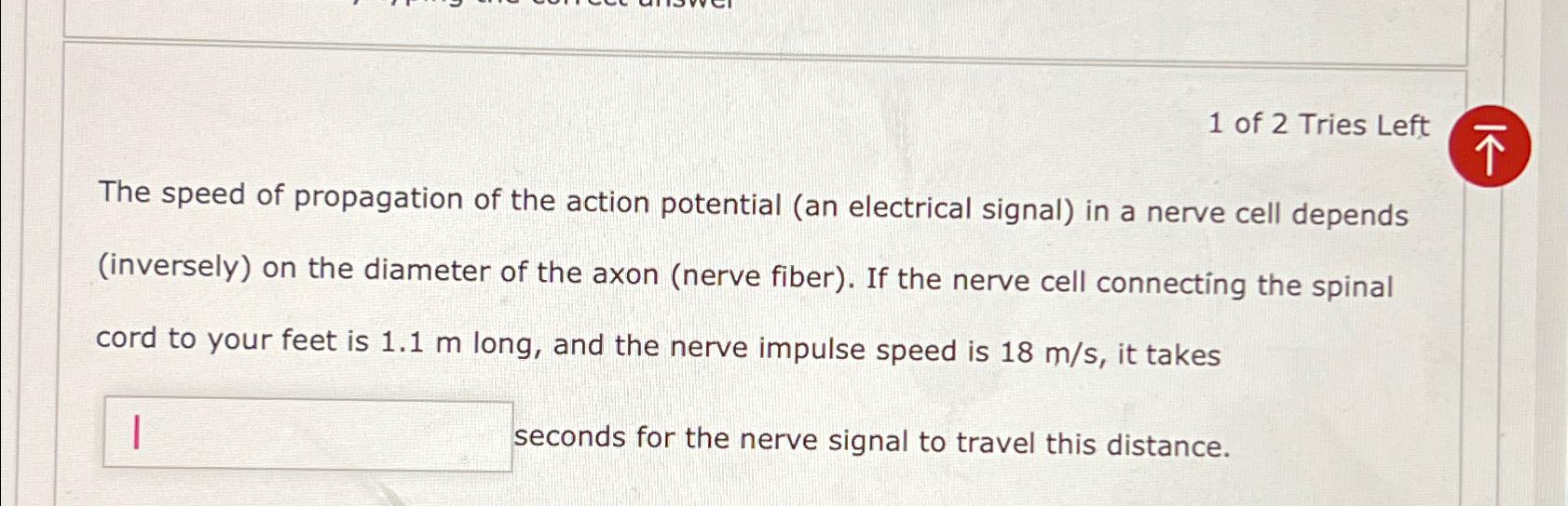 Solved 1 ﻿of 2 ﻿Tries LeftThe speed of propagation of the | Chegg.com