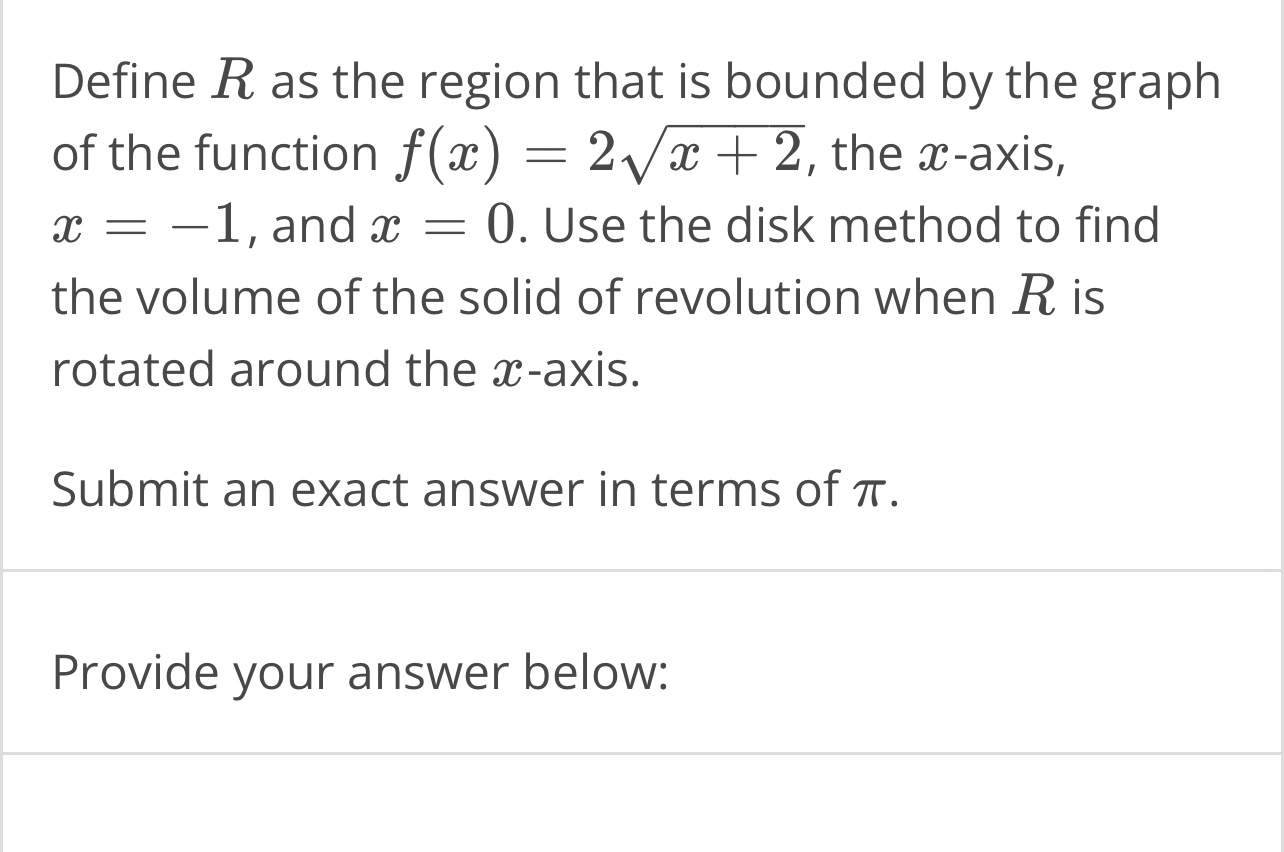 Solved Define R ﻿as the region that is bounded by the graph | Chegg.com