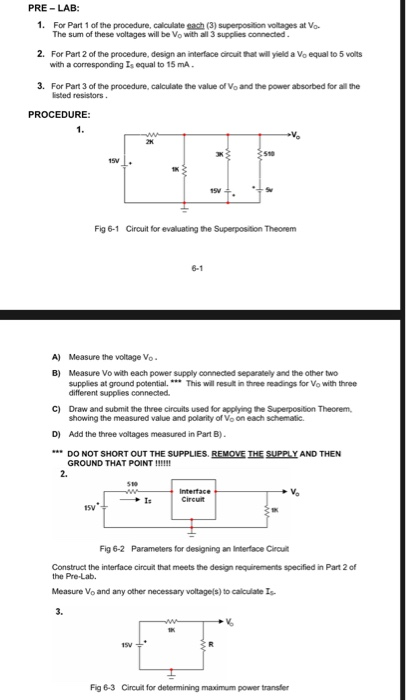 Solved Pre Lab 1 For Part 1 Of The Procedure Calculate