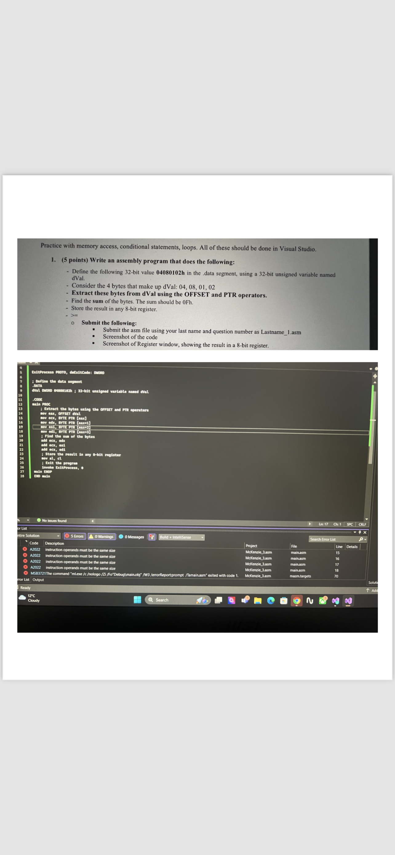 Solved What am I missing? It's x86. | Chegg.com