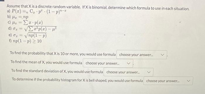 Solved Assume that X is a discrete random variable. If X is | Chegg.com