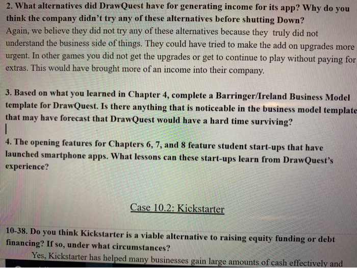 2. What alternatives did DrawQuest have for | Chegg.com