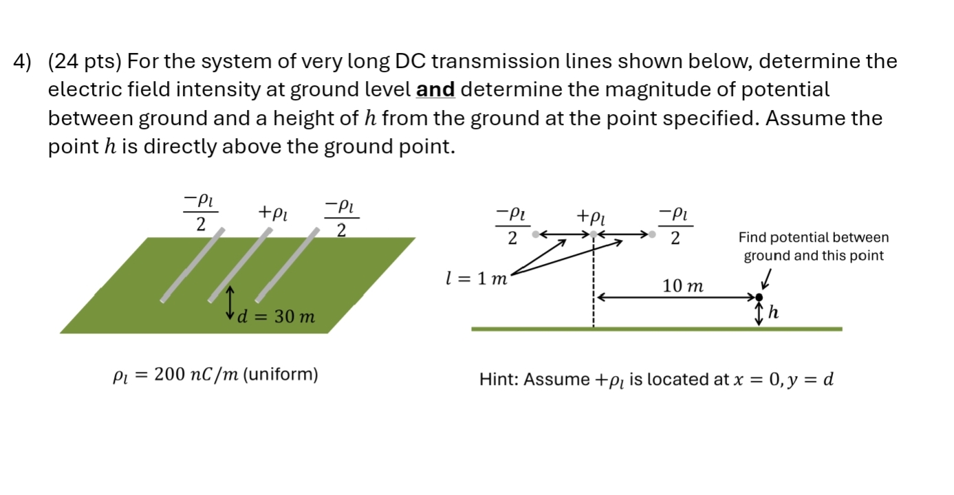 Solved (24 ﻿pts) ﻿For the system of very long DC | Chegg.com