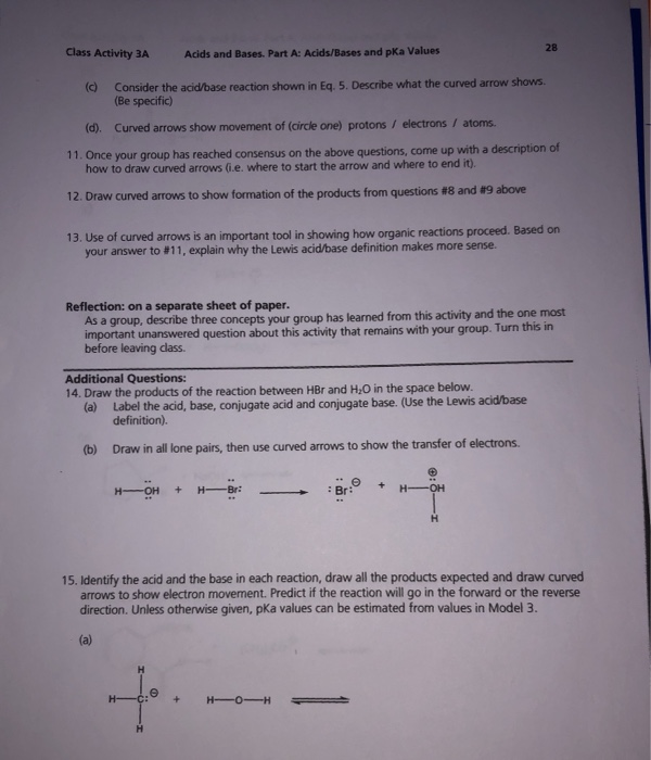 Solved 28 Class Activity 3A Acids and Bases. Part A: | Chegg.com