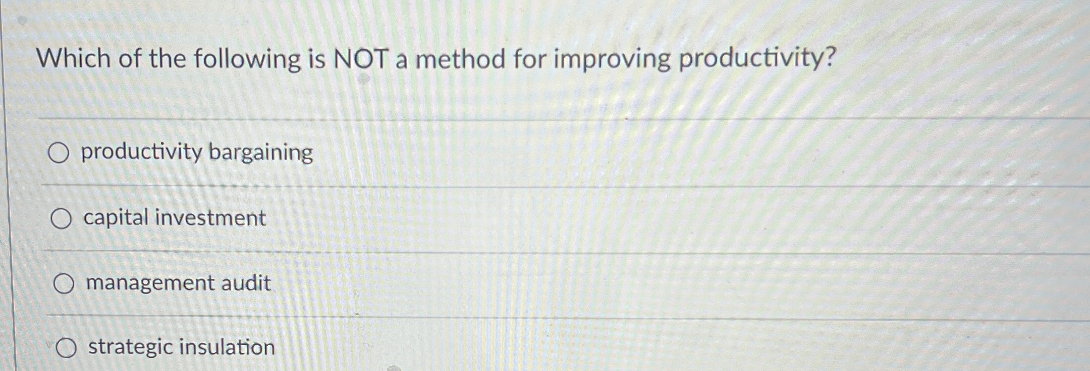 Solved Which of the following is NOT a method for improving | Chegg.com