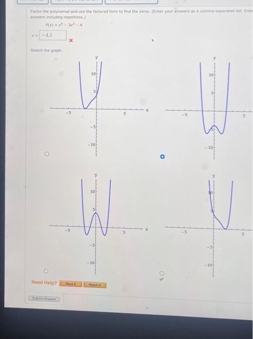 Solved Factor the polynomial and use the factored form to | Chegg.com