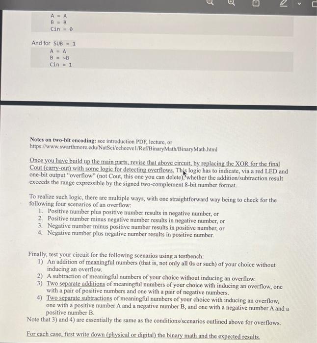 Solved Summary: derive stepwise the truth table for a 1-bit | Chegg.com