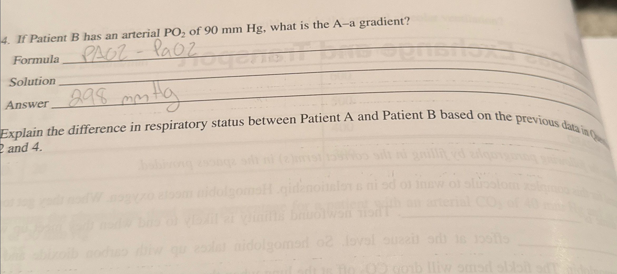 Solved If Patient B ﻿has an arterial PO2 ﻿of 90mmHg, ﻿what | Chegg.com