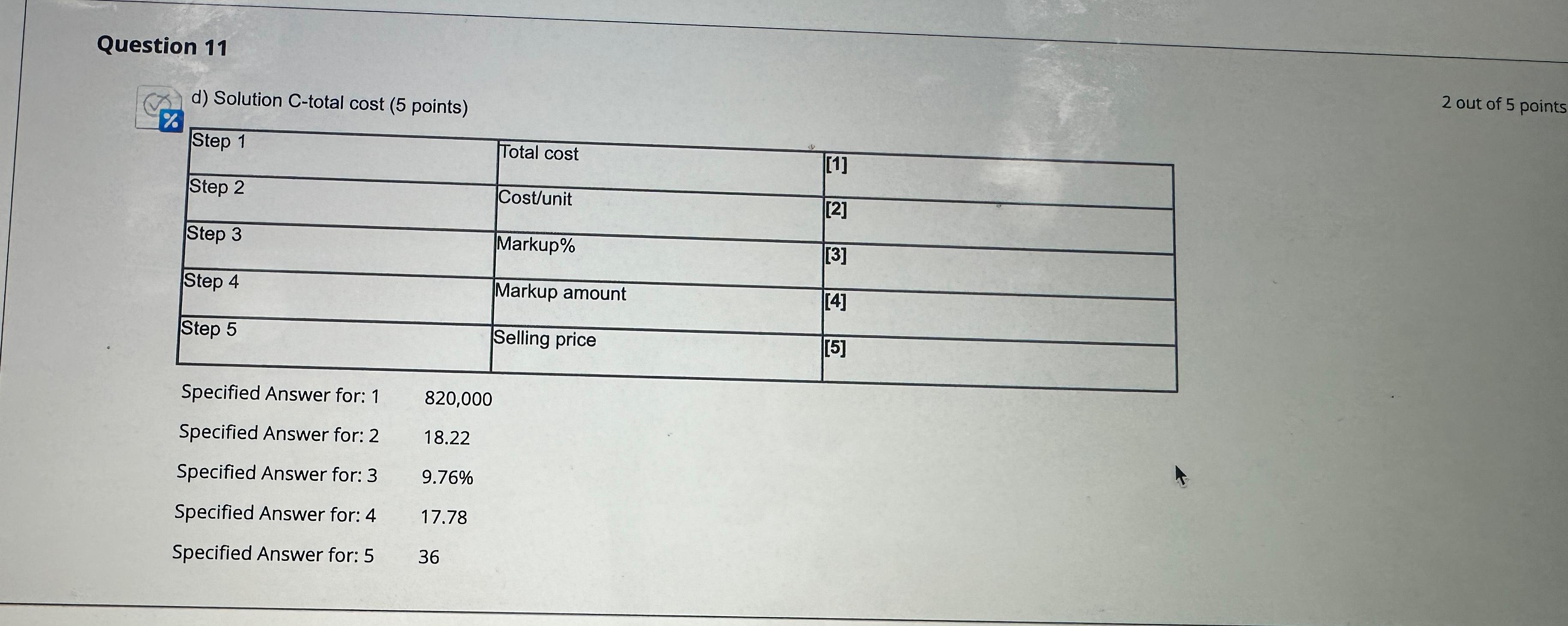 Question 11d) ﻿Solution C-total cost (5 ﻿points)2 | Chegg.com