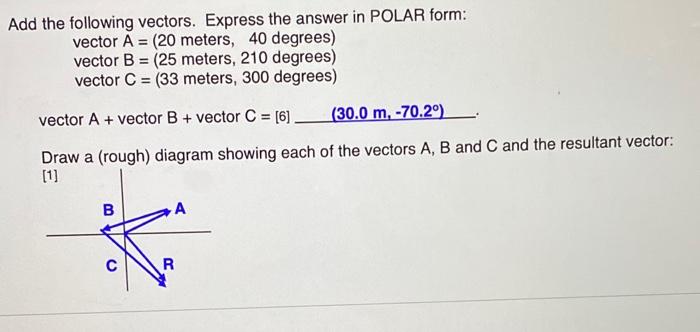 Solved Add the following vectors. Express the answer in | Chegg.com