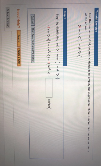 Solved Tutorial Exercise Use the fundamental trigonometric | Chegg.com