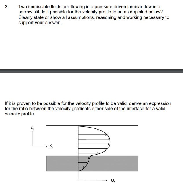 Solved Two immiscible fluids are flowing in a pressure | Chegg.com