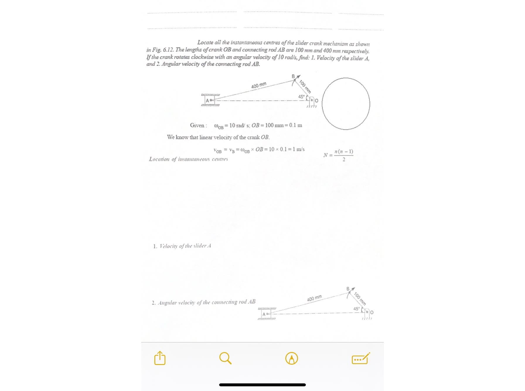 Solved Locate all the instantaneous centres of the slider | Chegg.com