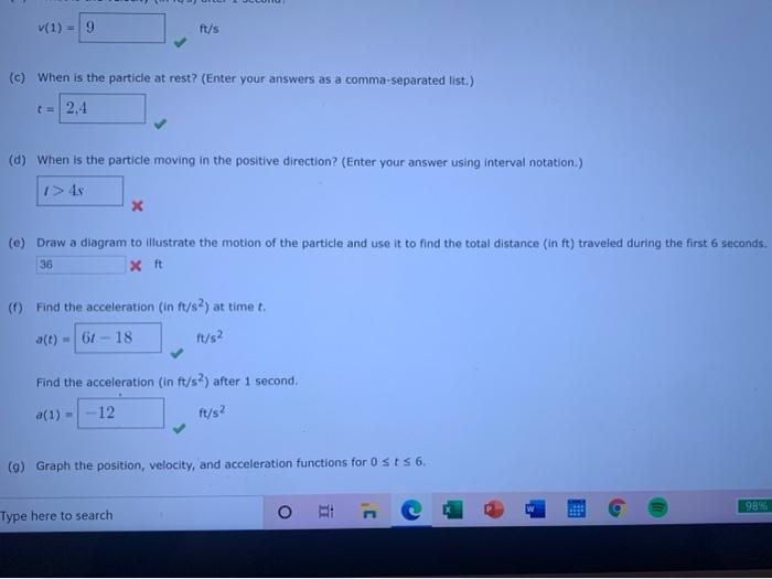 Solved A graphing calculator is recommended. A particle | Chegg.com