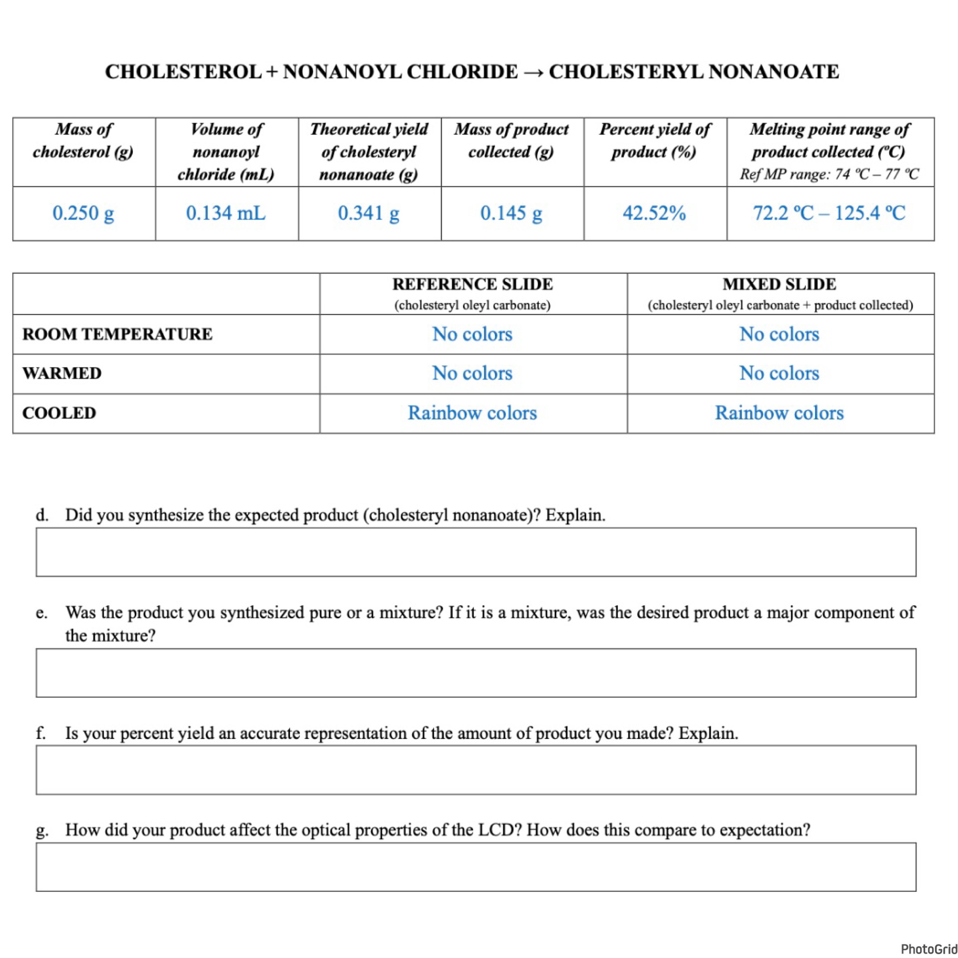 CHOLESTEROL + ﻿NONANOYL CHLORIDE → ﻿CHOLESTERYL | Chegg.com