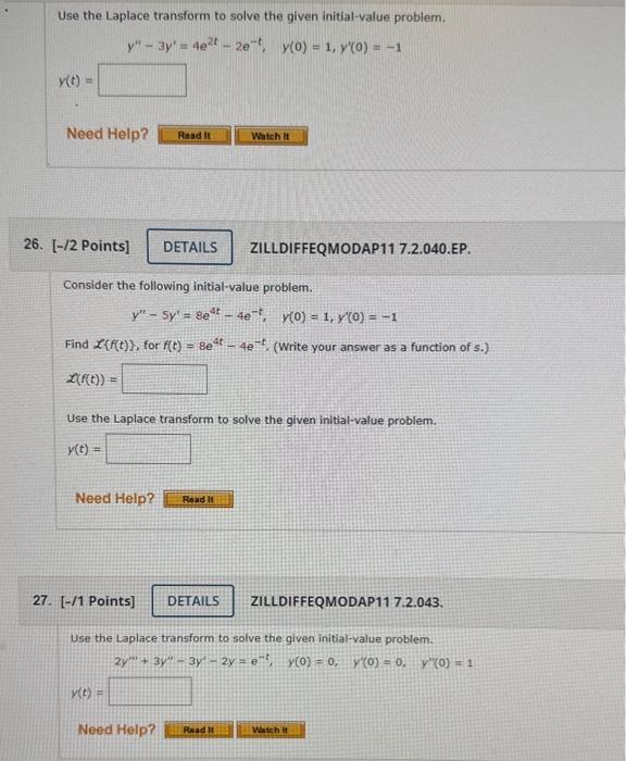 Solved Use the Laplace transform to solve the given | Chegg.com