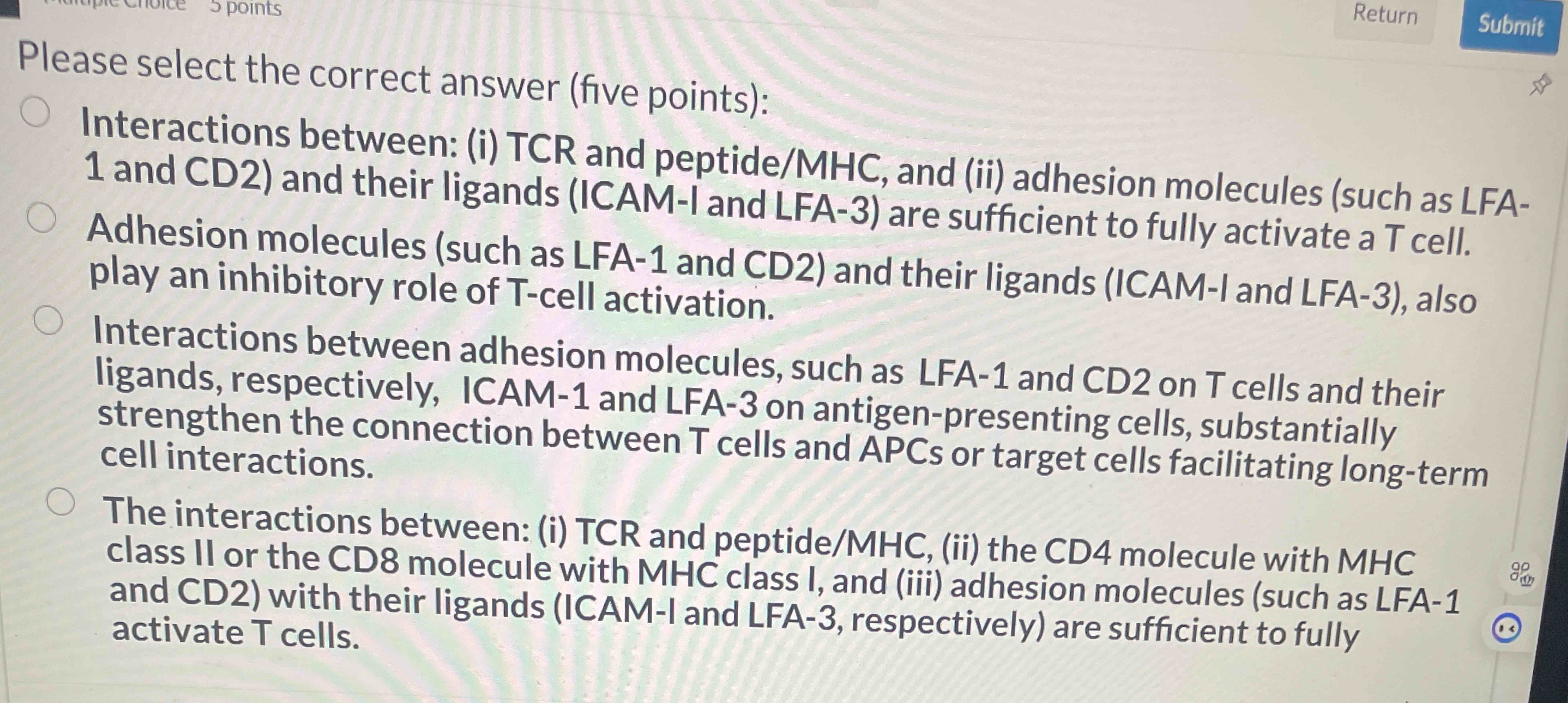 Solved Please select the correct answer (five | Chegg.com
