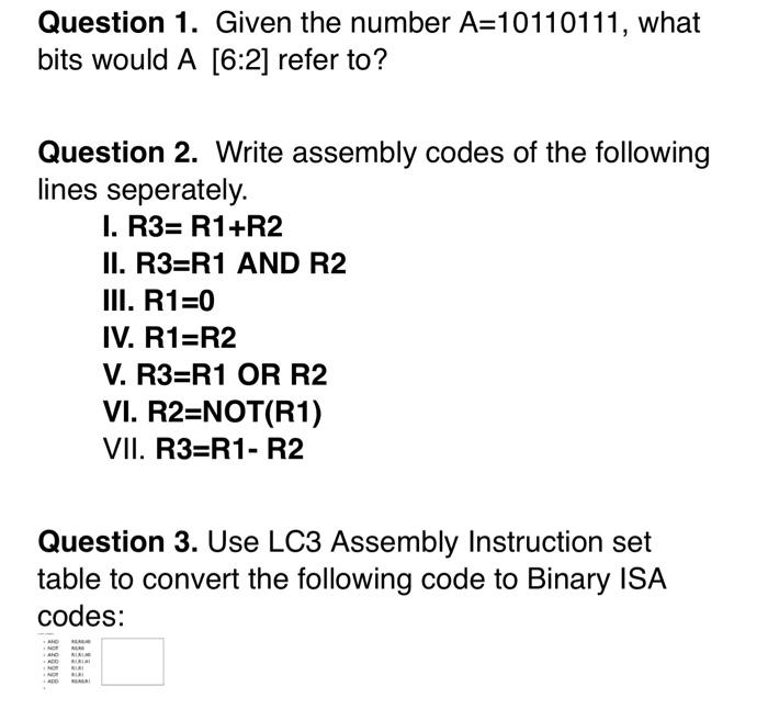 Solved Question 1. Given the number A=10110111, what bits | Chegg.com