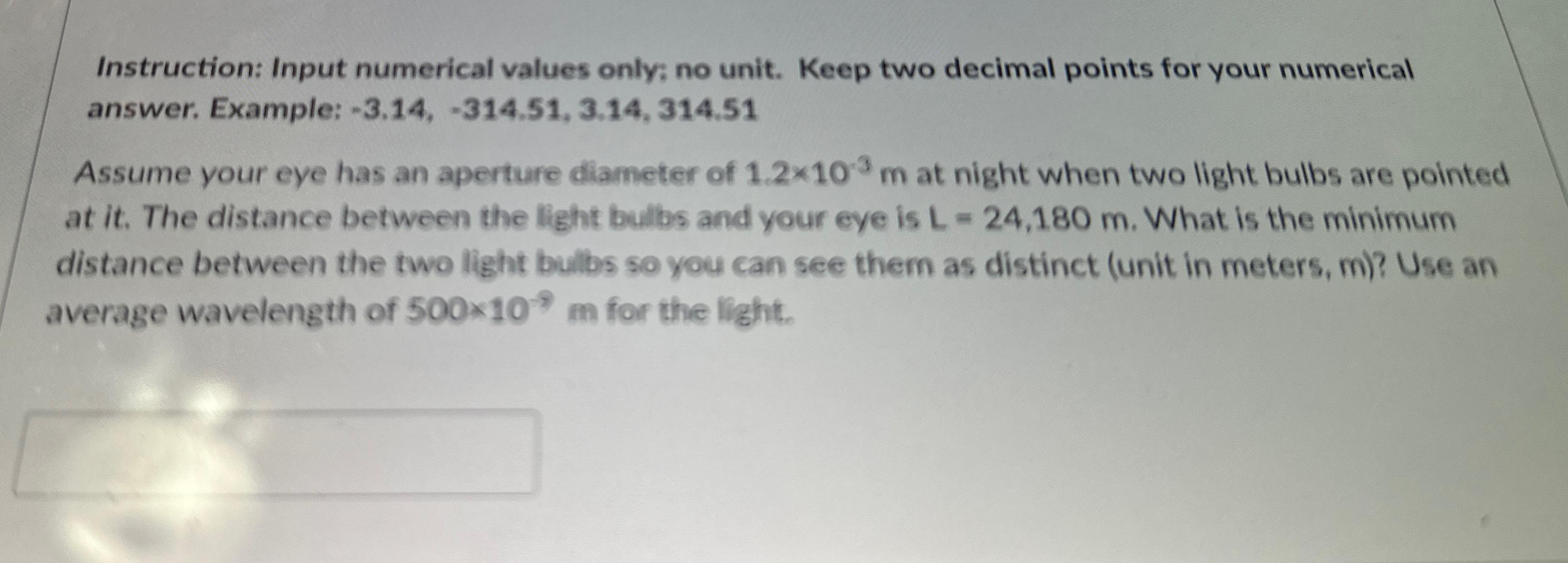 Solved Instruction: Input numerical values only; no unit. | Chegg.com