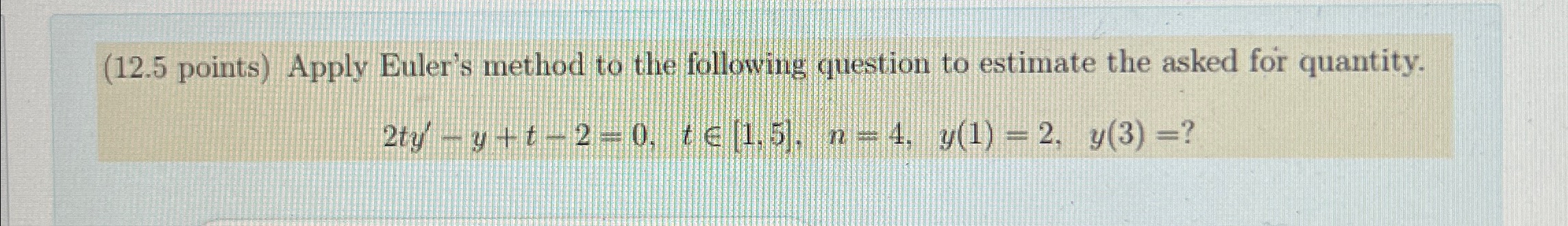 Solved (12.5 ﻿points) ﻿Apply Euler's method to the following | Chegg.com