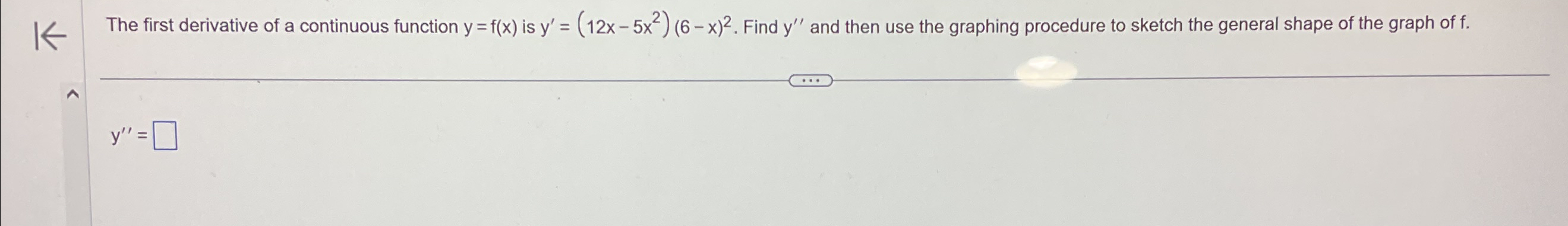Solved The first derivative of a continuous function y=f(x) | Chegg.com