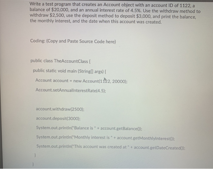 Solved Instructions Project 1 The Account Class Problem 6705