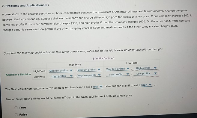 Solved 7. Problems and Applications Q7 A case study in the | Chegg.com