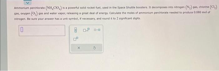 Solved Ammonium perchlorate (NH4ClO4) is a powerful solid | Chegg.com