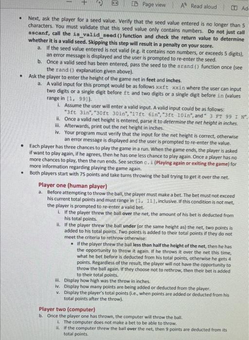 Overview: In this project, you will write a C program | Chegg.com