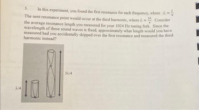 Solved In this experiment, you found the first resonance for | Chegg.com