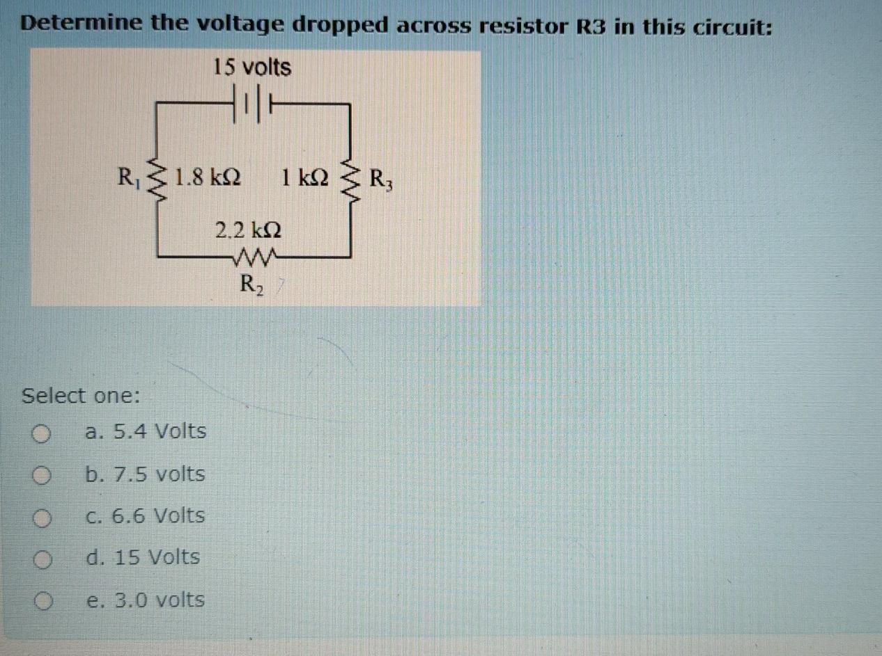 Solved Determine the voltage dropped across resistor R3 in | Chegg.com
